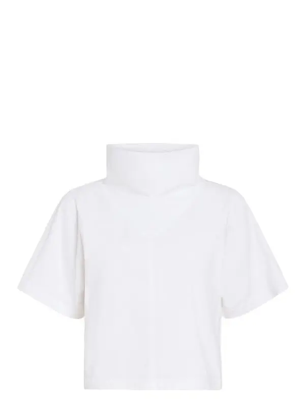Derek Lam 10 Crosby Jonathan Funnel Neck Cotton-blend T-shirt - White