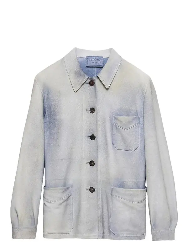 Prada Suede Caban Jacket - Blue