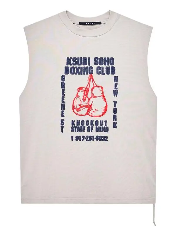 Ksubi Logo-embroidered Cotton Jersey Tank - Grey