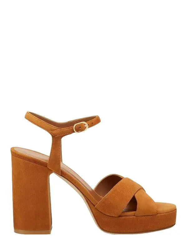 STUART WEITZMAN Dayna 100mm Suede Platform Sandals - Hazel