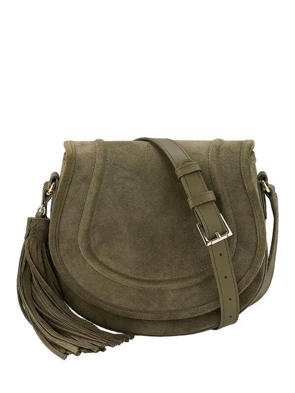 Gigi New York Jenni Suede Saddle Bag - Olive