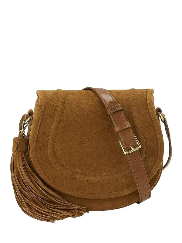 Gigi New York Jenni Suede Saddle Bag - Walnut