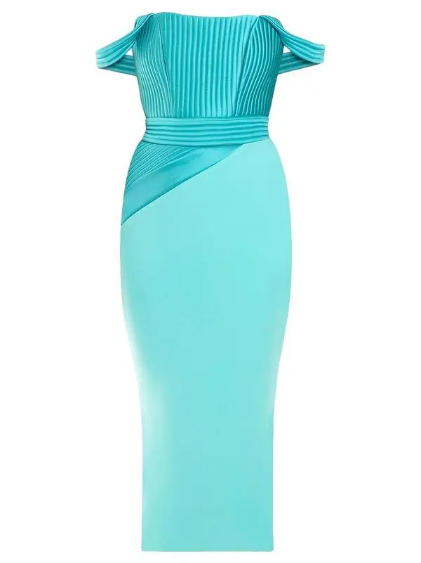 ZHIVAGO The Eternal Pleated Panel Column Midi-dress - Mint