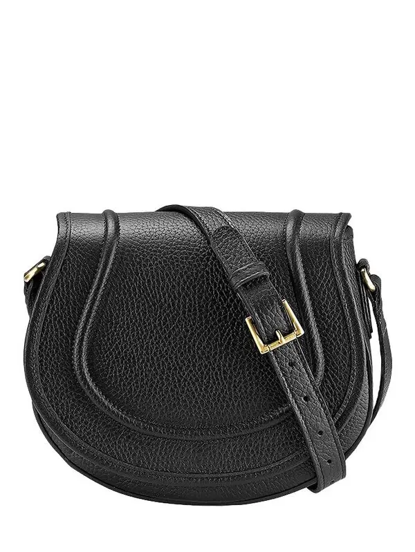 Gigi New York Jenni Leather Saddle Bag - Black