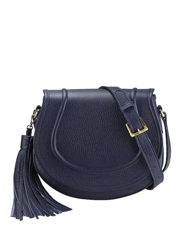 Gigi New York Jenni Pebble Leather Saddle Bag - Navy