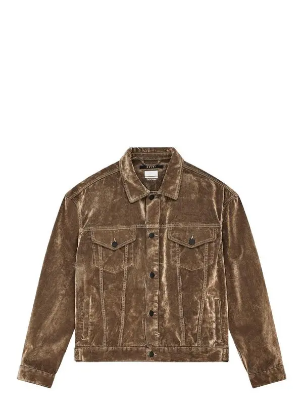 Ksubi Oh G Flocked Cotton Corduroy Trucker Jacket - Brown