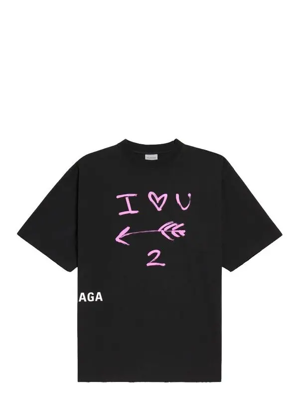 Balenciaga I Love U Fit T-shirt - Black