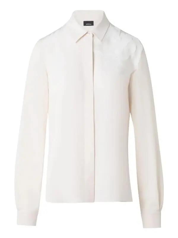Akris Silk Crepe Blouse - Vanilla