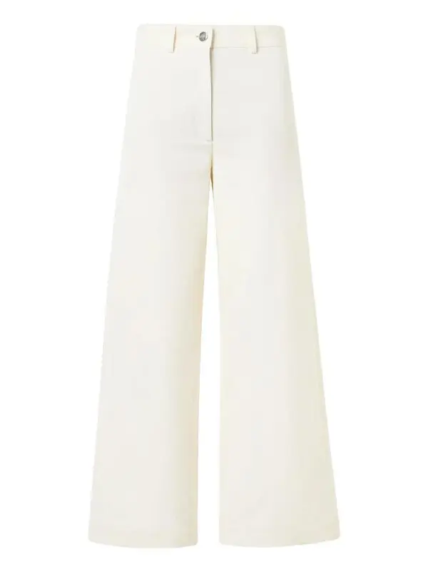 Akris Finn Cotton-linen Gabardine Wide-leg Pants - Ecru