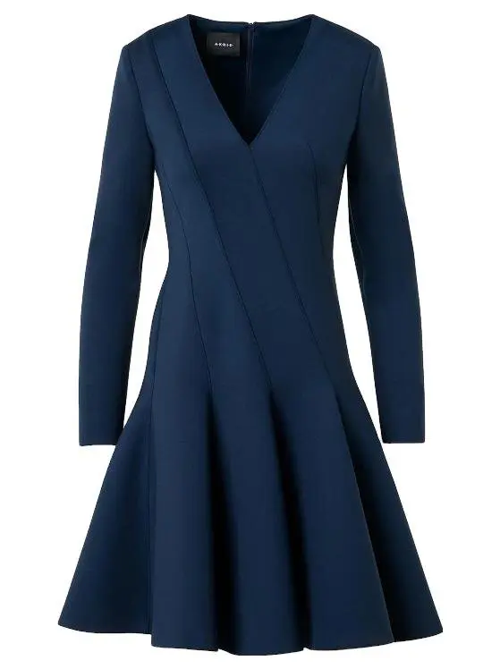 Akris Stretch-neoprene Diagonal Godet Minidress - Denim