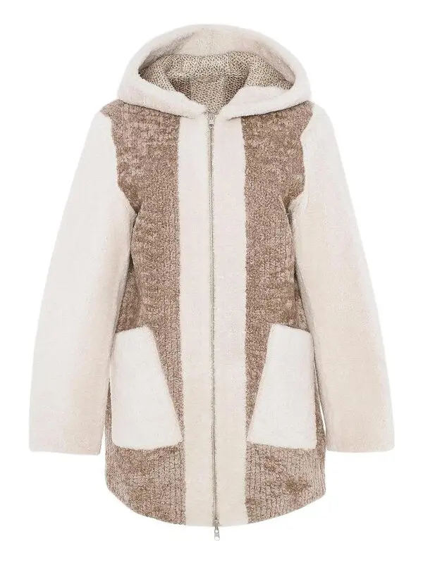 Gorski Reversible Shearling Lamb Zip Parka - Sand
