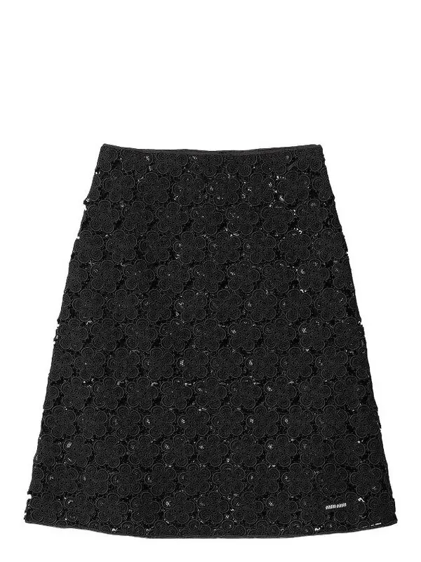 Miu Miu Macramé Skirt - Black