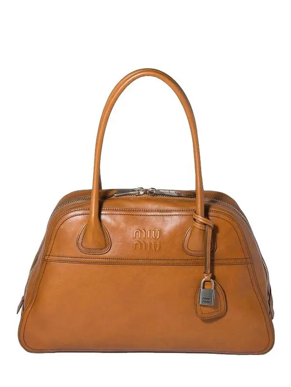 Miu Miu Vivant Leather Shoulder Bag - Brown