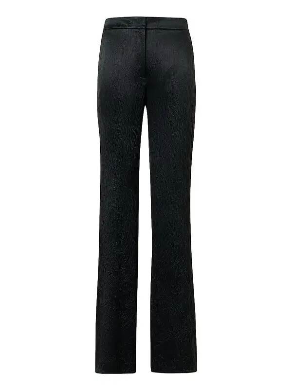 Akris Marla Crinkled Satin Mid-rise Straight-leg Pants - Black
