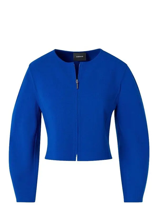 Akris Harriet Wool-blend Crepe Jacket - Lapis Blue