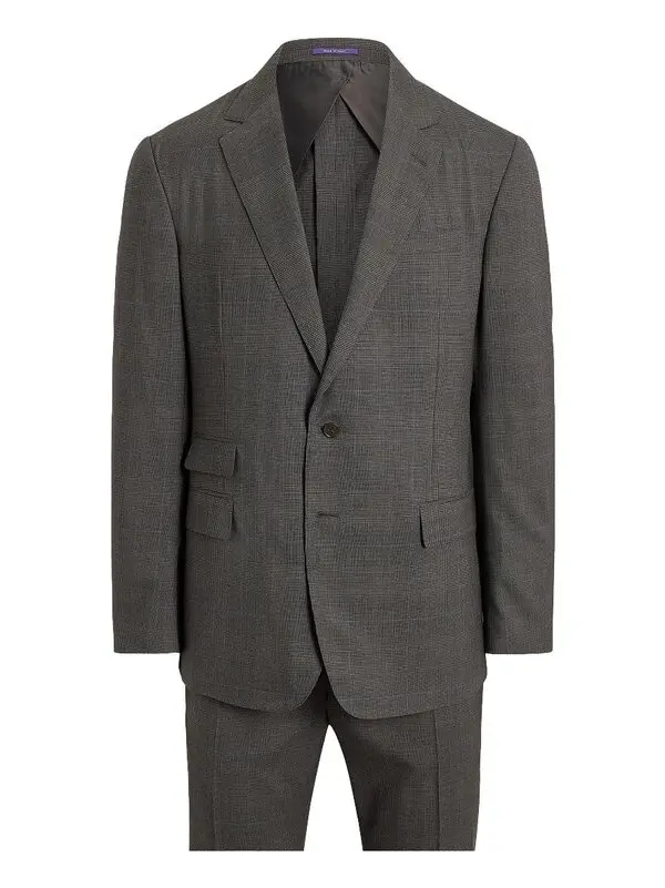 Ralph Lauren Purple Label Glen Check Wool Single-breasted Suit - Brown
