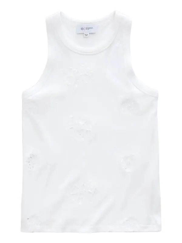 Ag Michelle Rib-knit Tank - Silver Firework