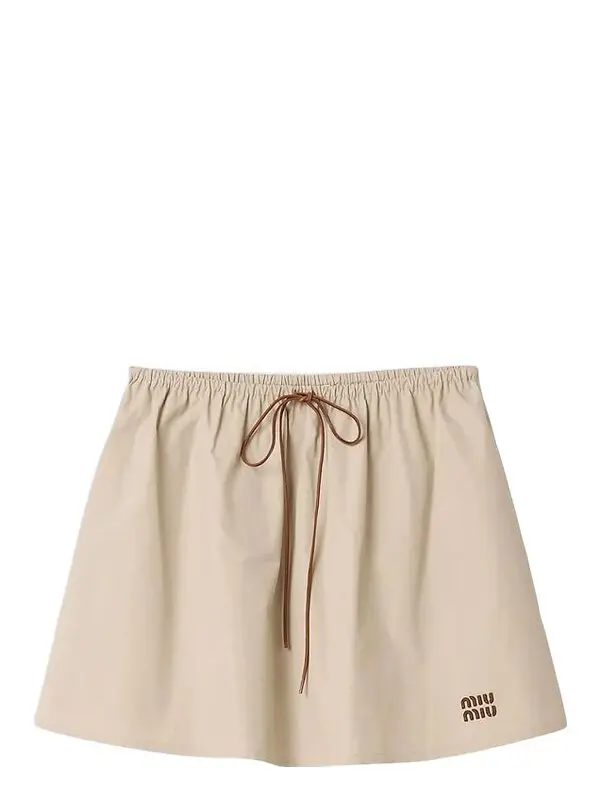 Miu Miu Panama Cotton Skirt - Beige Khaki