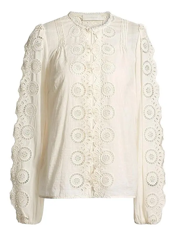 Zimmermann Lucky Embroidered Cotton Blouse - Ivory