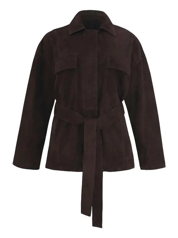 Gorski Select Metis Suede Jacket, Belt - Espresso