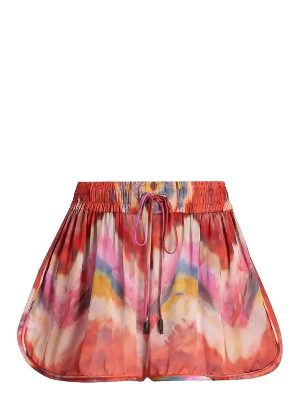 Zimmermann Alchemy Printed Silk Relaxed-fit Shorts - Ruby Tie Dye