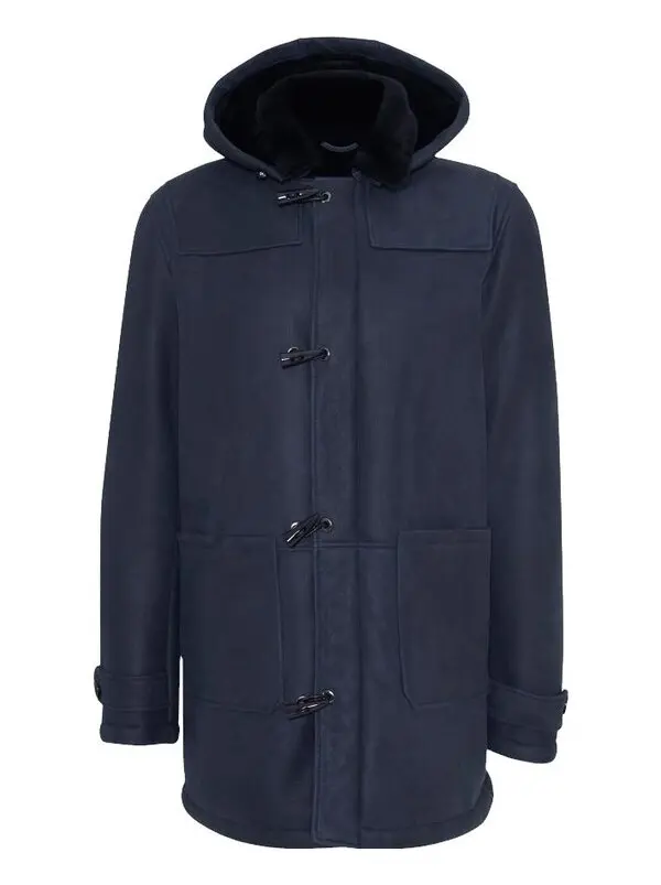 Gorski Embossed Merino Shearling Lamb Jacket - Navy