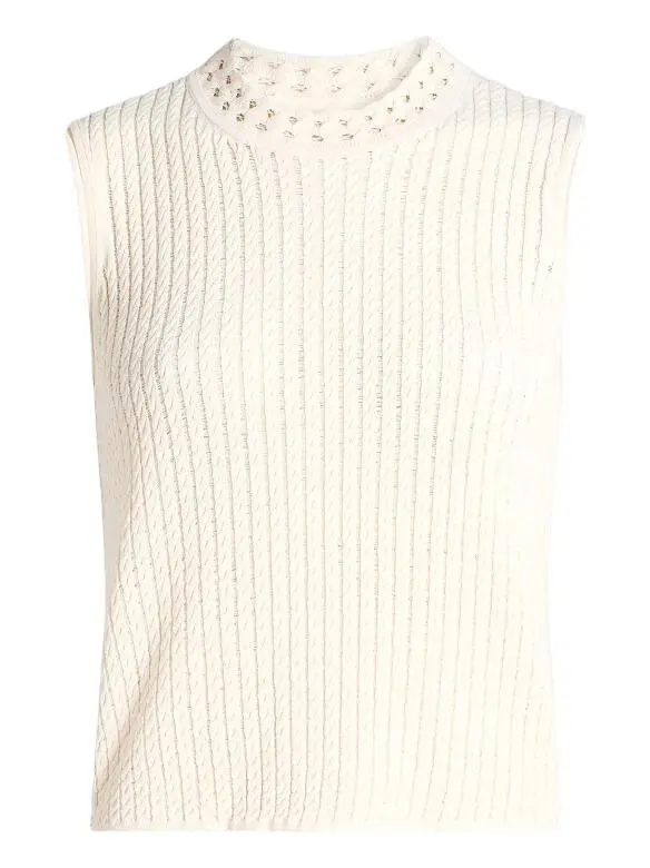 JASON WU Cable-knit Sleeveless Top - Plaster