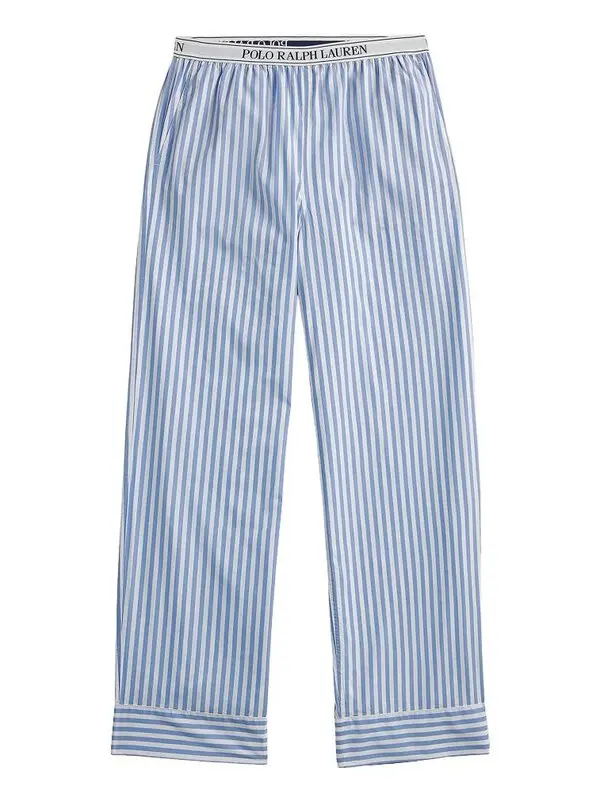 Polo Ralph Lauren Shirting Stripes Striped Cotton Pants - White Cloud Hydrangea