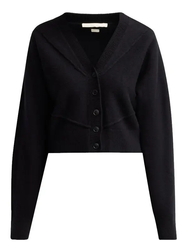 JASON WU Sculptural Merino Wool Cardigan - Black