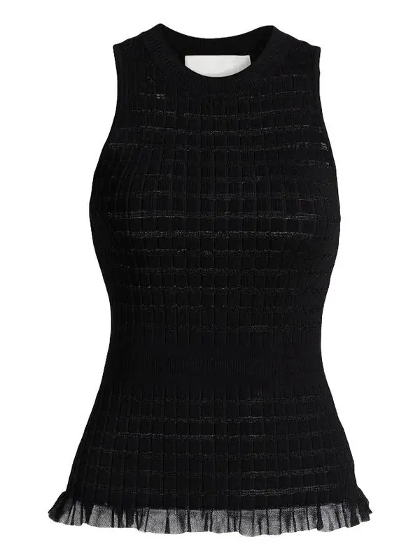 3.1 Phillip Lim Textured Knit Tank Top - Black