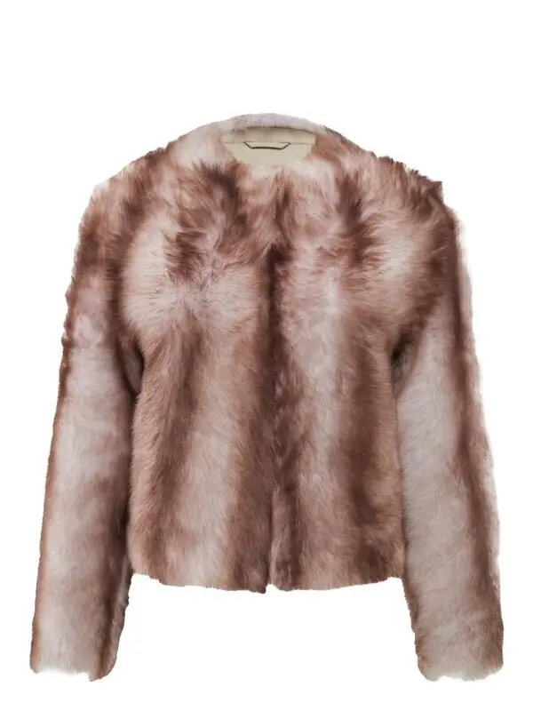 Gorski Toscana Shearling Lamb Collarless Coat - Multicolor