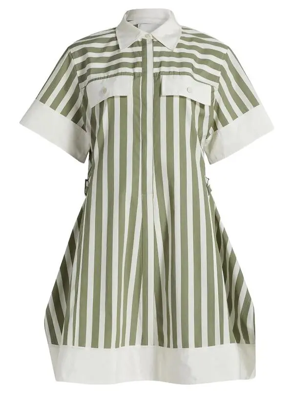 3.1 Phillip Lim Striped Cotton-silk Shirt Dress - Thyme Multi