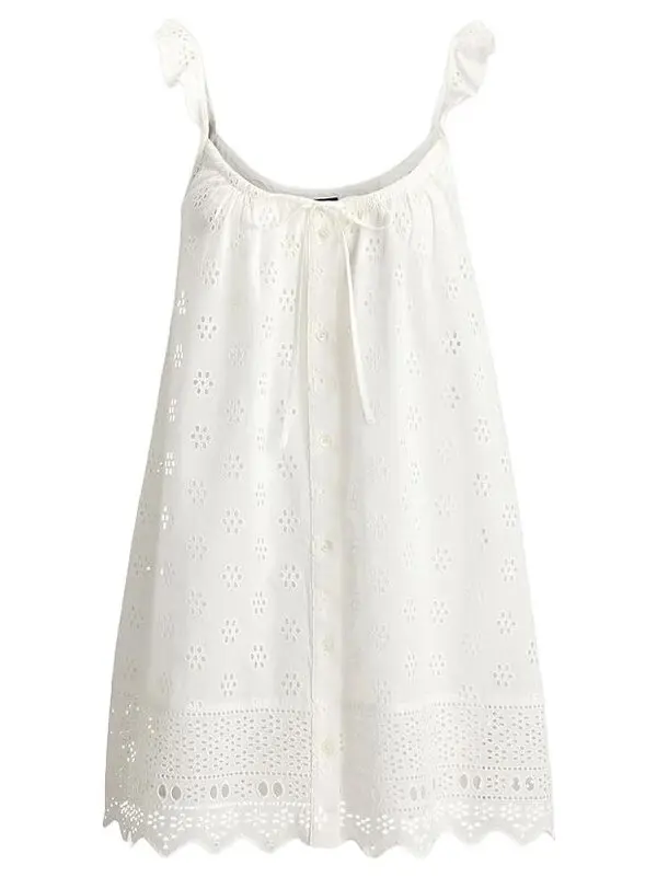 Polo Ralph Lauren Cotton Eyelet Cami Sleep Dress - White Cloud