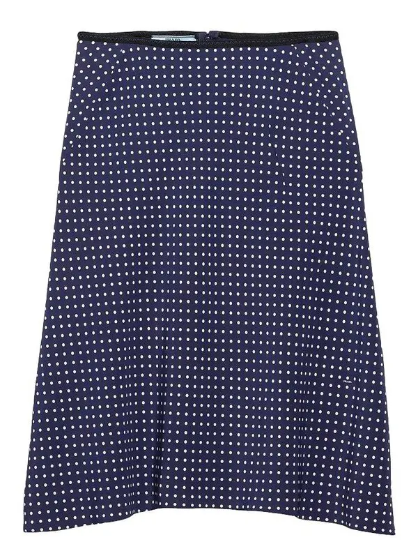 Prada Polka-dot Marocain Skirt - Blue