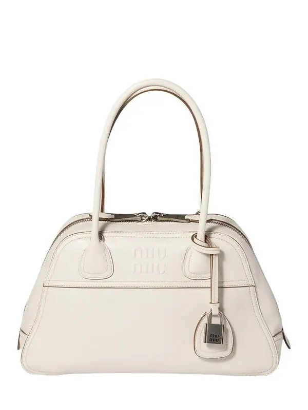 Miu Miu Vivant Leather Top Handle Bag - Beige Khaki