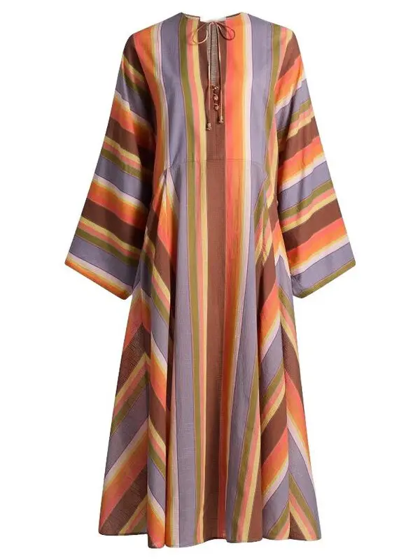 Zimmermann Solstice Cotton Tunic Maxi Dress - Multi Stripe