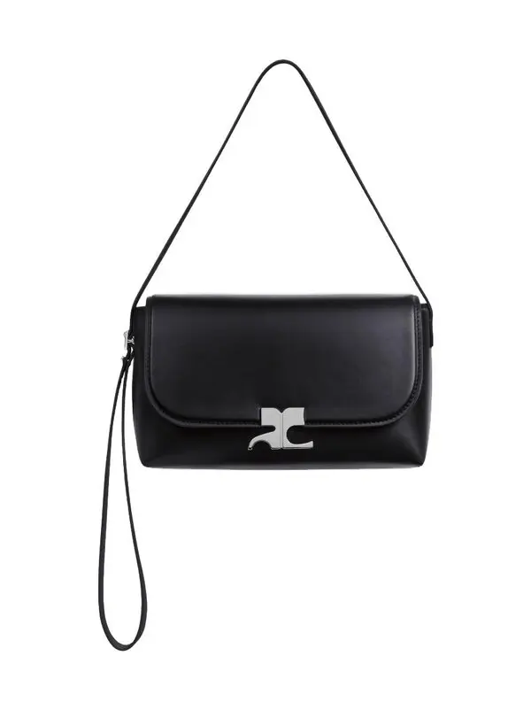 COURREGES Icotype Leather Shoulder Bag - Black