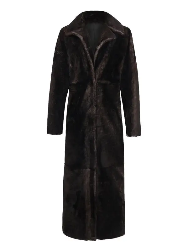 Gorski Reversible Merino Shearling Lamb Belted Coat - Brown