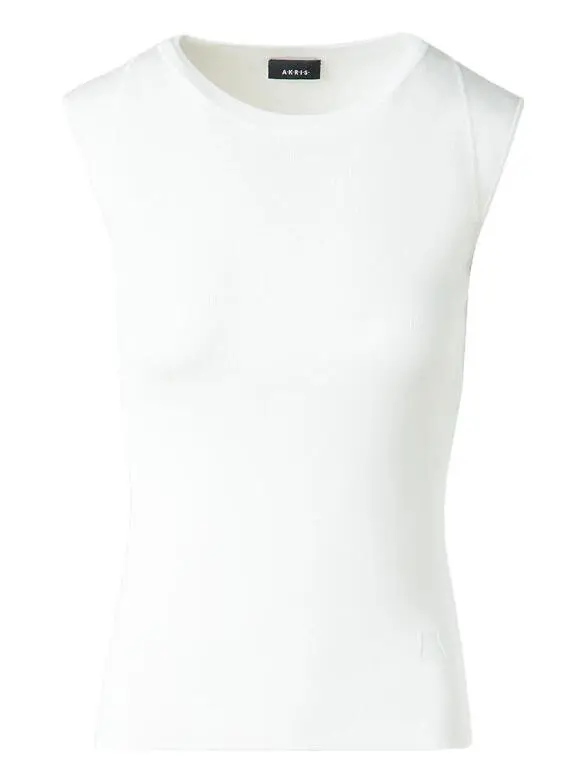 Akris Stretch-silk Knit Top - Ecru