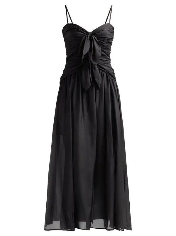 Zimmermann Aster Silk Scarf Midi-dress - Black