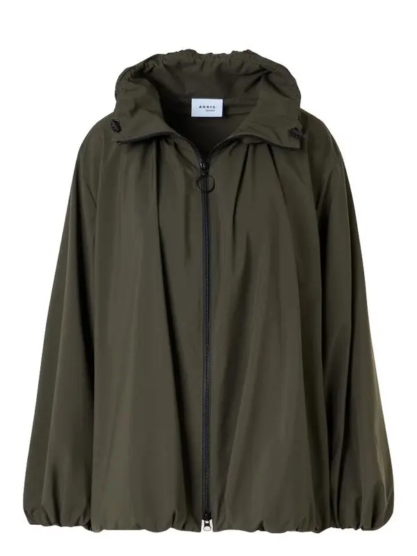 Akris Short Parachute Taffeta Parka - Olive