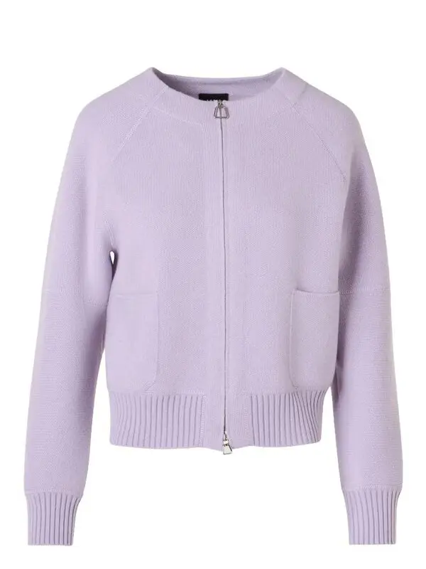Akris Cashmere Piqué Zip Cardigan - Malva