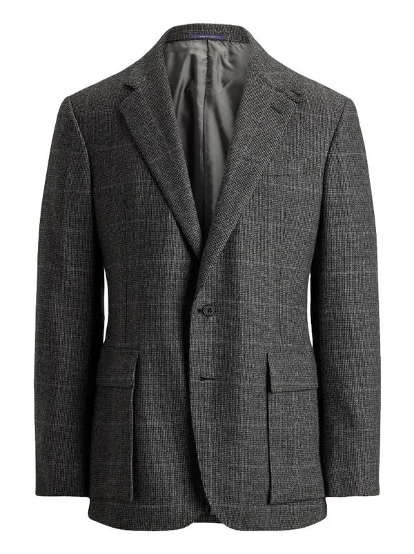 Ralph Lauren Purple Label Glenn Hand-tailored Tick-weave Jacket - Medium Grey Multi
