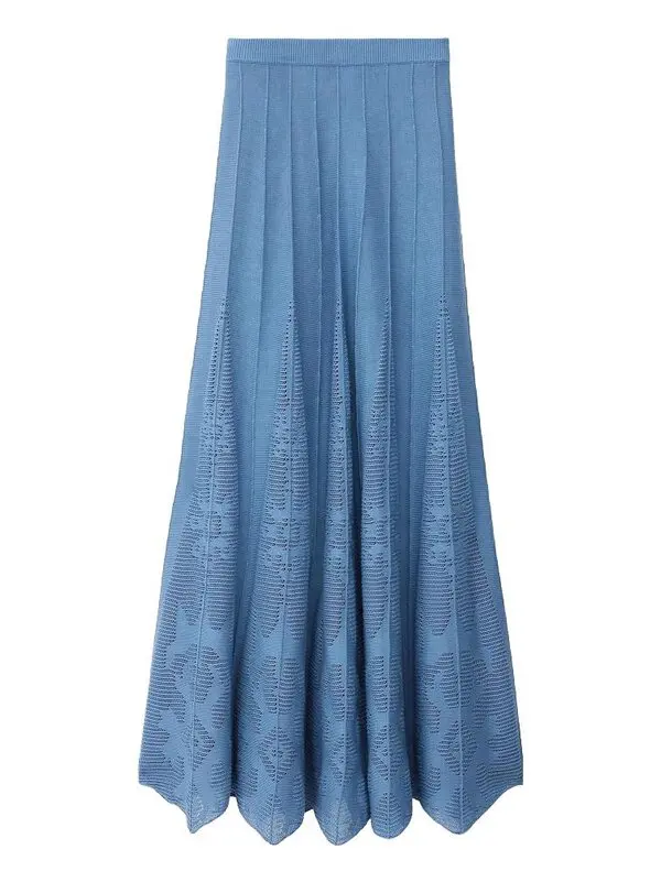 Ba&sh Serta Geometric Openwork A-line Maxi-skirt - Orage