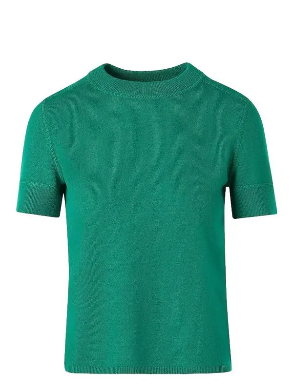 Akris Cashmere Short-sleeve Knit Sweater - Tourmaline