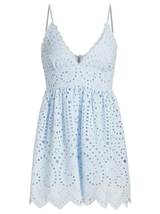 Generation Love Lilia Cotton Eyelet Minidress - Opal