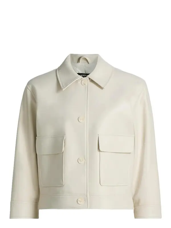 LAMARQUE Elara Faux Leather Shirt Jacket - Bone
