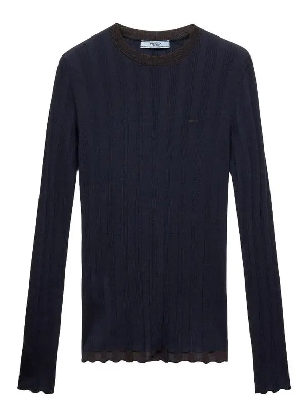 Prada Wool Crew-neck Sweater - Blue