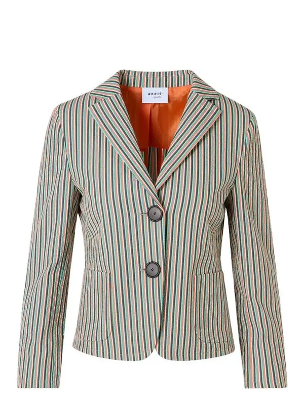 Akris Seersucker Stripe Stretch-cotton Blazer - Multi