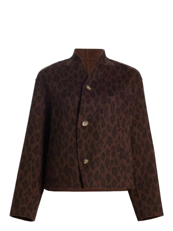 LAMARQUE Hania Double-face Wool-blend Jacket - Leopard